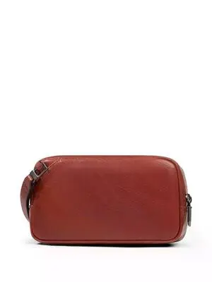 PIQUADRO Logo-plaque Leather Clutch Bag - Red