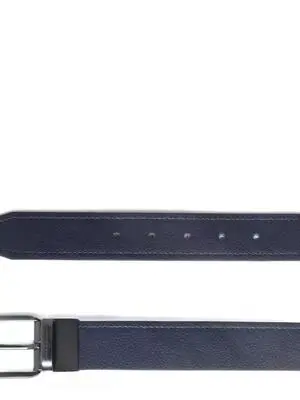 PIQUADRO Prong-buckle Grained-leather Belt - Blue