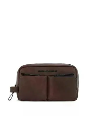 PIQUADRO Logo-lettering Wash Bag - Brown
