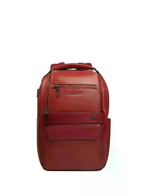 PIQUADRO Grained Leather Backpack - Red