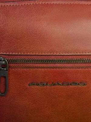 PIQUADRO Grained Leather Backpack - Red