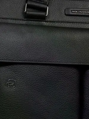 PIQUADRO Grained Leather Tote Bag