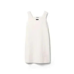 Miu Miu Sleeveless Lace-trimmed Poplin Dress - White