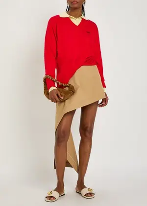 Loewe Draped Wool-blend V-neck Jumper