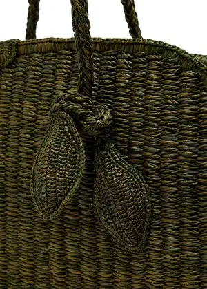 Jacquemus Le Turismo Raffia Tote Bag - Green