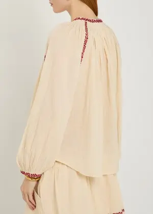 Isabel Marant Étoile Embroidered Cotton Blouse - Beige
