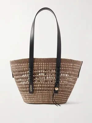 Loewe Braided Raffia Tote - Green