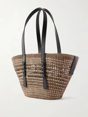 Loewe Braided Raffia Tote - Green