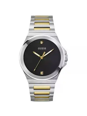 Guess Round Dial Watch With Crystal Embellishment - Black