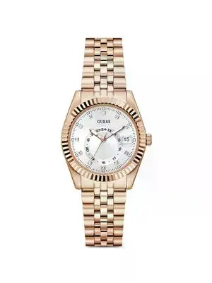 Guess Round-shape 34mm Watch With Date Window - Silver