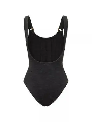 Hunza G Domino Crinkle-effect Swimsuit - Black
