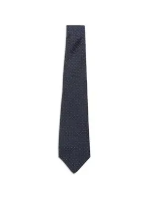 Kiton Polka-dot Herringbone Neck Tie