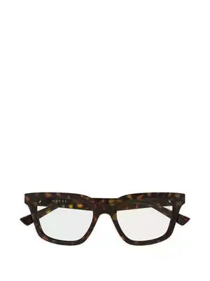 Gucci Rectangle-frame Glasses - Brown