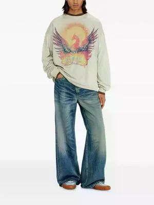 DIESEL® Phoenix-print Long-sleeve T-shirt - Neutrals