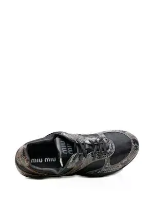 Miu Miu Gymnasium Snakeskin-effect Sneakers