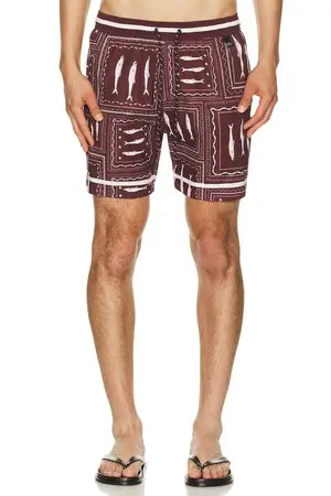 Agua Bendita Agua Bendita Joe Trunks In Navy Brown