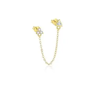 ISAIAH 54:17 Tropea Ear Chain With Diamonds - Gold