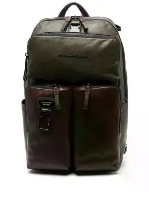 PIQUADRO Logo Plaque Backpack - Green