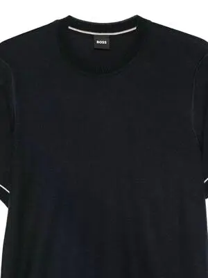 BOSS Contrast Trim Short Sleeve Sweater