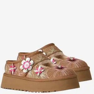 UGG Bea Mary Jane Platform Mules - Marrone