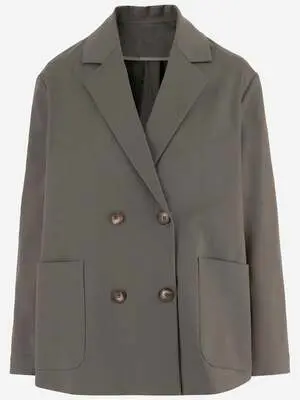 F.IT Stretch Cotton Double Breasted Jacket
