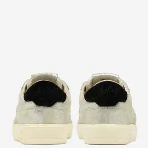 AUTRY Windscape Low Sneakers In Silver Laminated Suede - Red