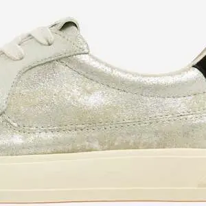 AUTRY Windscape Low Sneakers In Silver Laminated Suede - Red