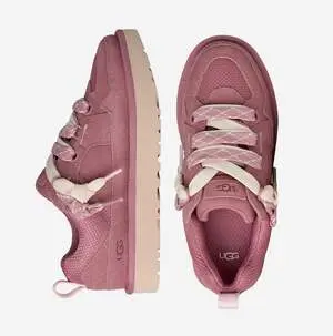 UGG Suede And Recycled Canvas Mesh Low Top Sneakers - Rosa