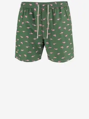 MC2 SAINT BARTH Nylon Swimsuit With Fantasy Pattern - Green