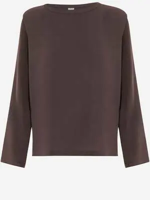 Q WINS Silk Knit Long Sleeve Top