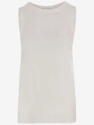 Q WINS Sleeveless Top In Stretch Cotton