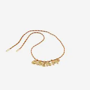 SORBET ISLAND Fabric And Metal "bubble Letter" Necklace - Red