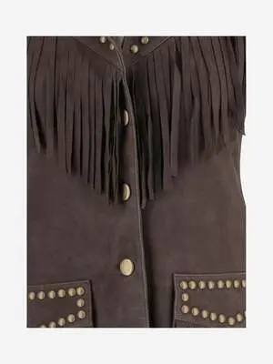 UNCOMMON Suede Fringed Jacket With Stud Details