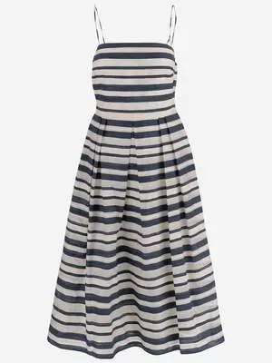 Ralph Lauren Striped Cotton Blend Dress - Red