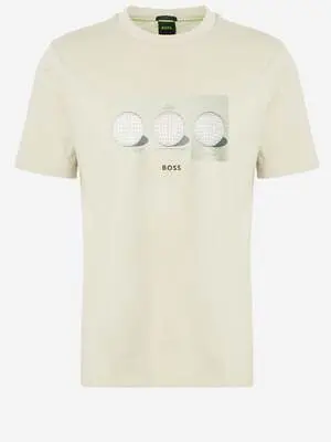 Hugo Boss Printed Cotton T Shirt - Beige