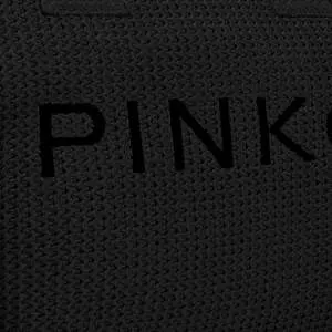 Pinko Raffia Shopping Bag With Logo And Tassels - Black