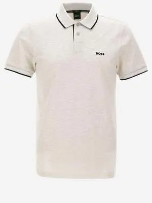Hugo Boss Stretch Cotton Polo Shirt With Logo - Light Grey