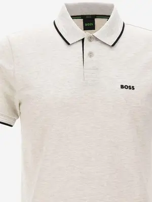 Hugo Boss Stretch Cotton Polo Shirt With Logo - Light Grey