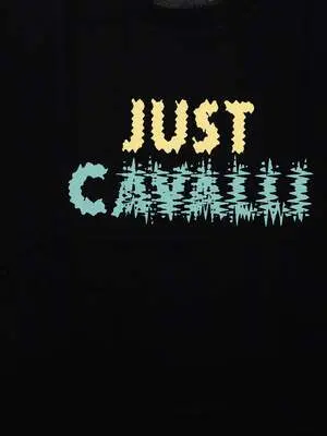 Just Cavalli Cotton T Shirt With Logo - Black