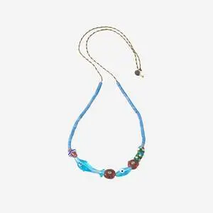 SORBET ISLAND Dolphin Charm Necklace With Glass Beads - Red