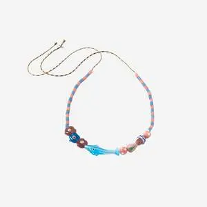 SORBET ISLAND Dolphin And Glass Bead Necklace - Red