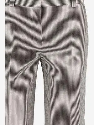 QL2 DONNA Striped Stretch Cotton Blend Pants