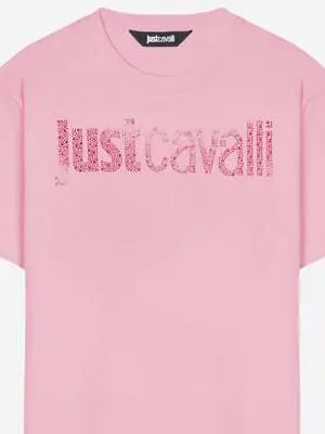 Just Cavalli Cotton T-shirt With Logo Detail - Rosa