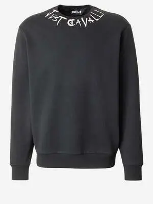 Just Cavalli Cotton Sweatshirt With Neck Logo