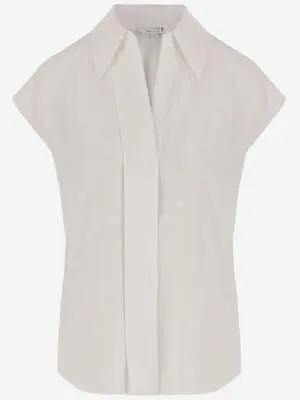 Vince Stretch Silk Blouse - White