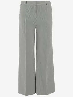 QL2 DONNA Striped Stretch Cotton Blend Pants