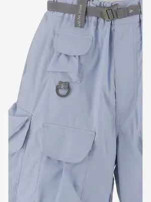 AND WANDER Technical Nylon Belted Cargo Shorts - Clear Blue