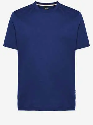 Hugo Boss Cotton T Shirt With Logo - Blue