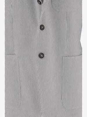Tagliatore Single Breasted Striped Cotton Blend Jacket