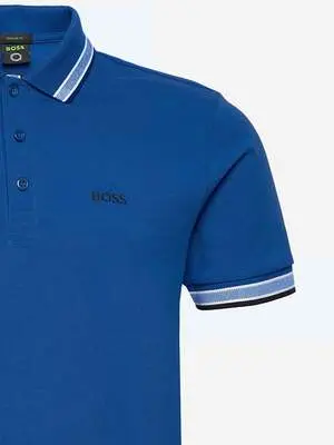 Hugo Boss Cotton Piqué Polo Shirt With Logo - Blue
